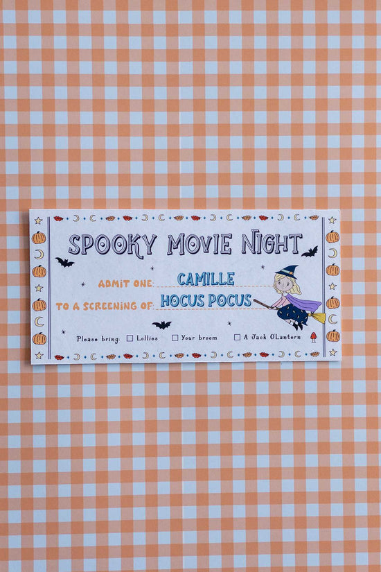 Halloween Movie Night Custom Tickets – North Pole Post Co