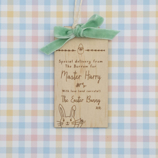 Easter Basket Special Delivery wooden tag – North Pole Post Co