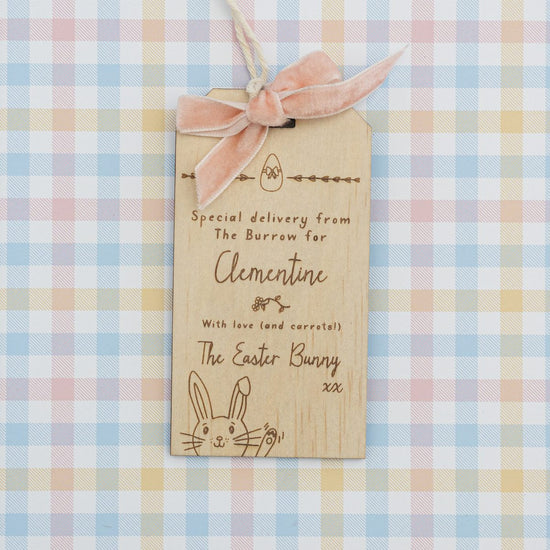 Easter Basket Special Delivery wooden tag – North Pole Post Co