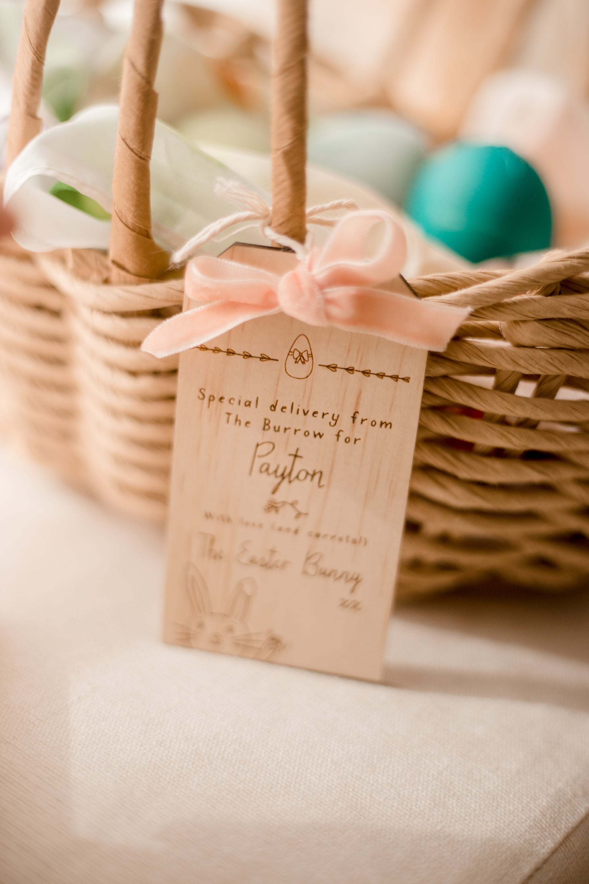 Easter Basket Special Delivery wooden tag – North Pole Post Co
