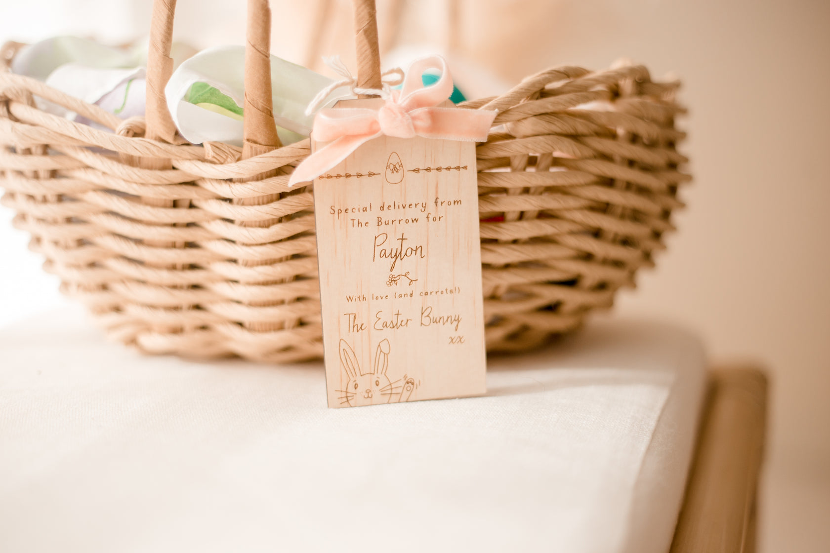 Easter Basket Special Delivery wooden tag – North Pole Post Co