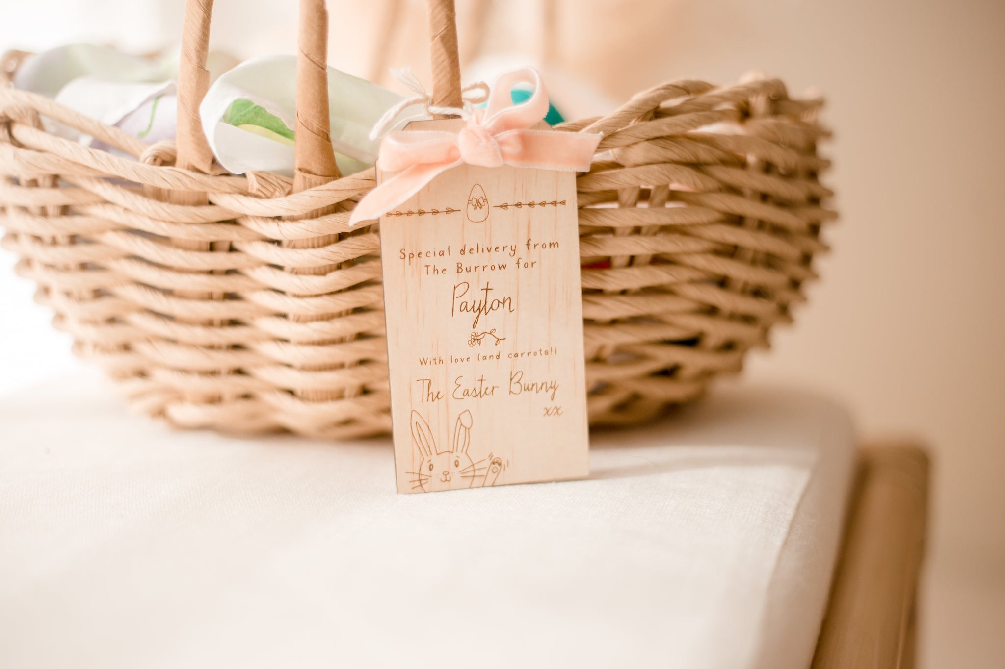 Easter Basket Special Delivery wooden tag – North Pole Post Co